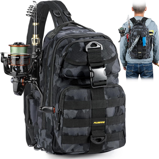 PLUSINNO Waterproof Fishing Tackle Backpack With Rod Holder – Plusinno