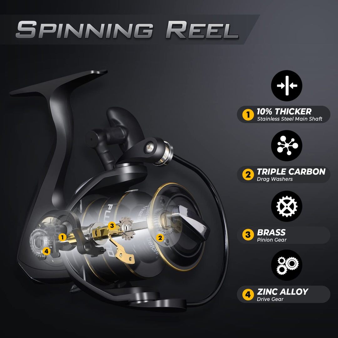 PLUSINNO Eagle Hunting Ⅵ Telescopic Fishing Rods and Reel Combos with ...