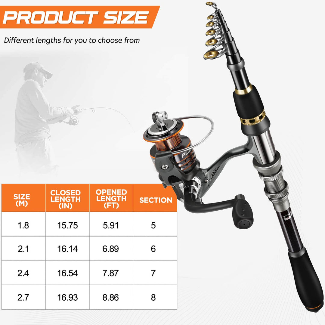 Full Kit Telescopic Fishing Rod and Reel Combos I PLUSINNO – Plusinno