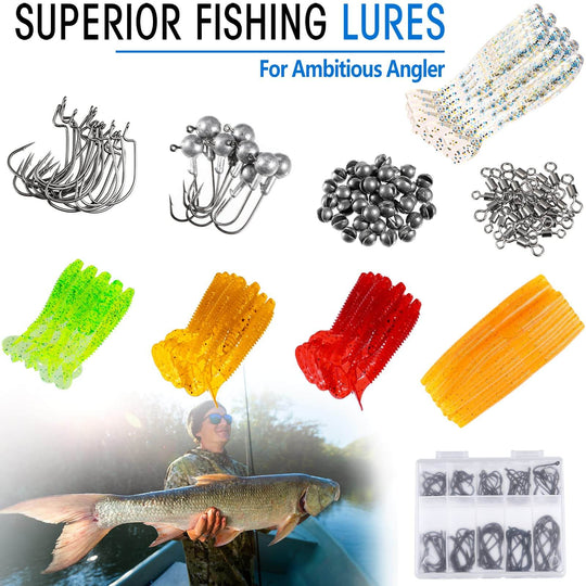 PLUSINNO 353 pcs Fishing Lures Tackle Box – Plusinno